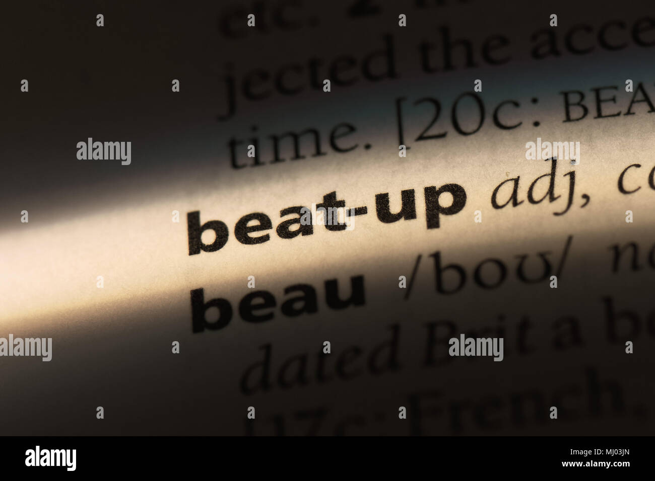 beat-up word in a dictionary. beat-up concept Stock Photo - Alamy