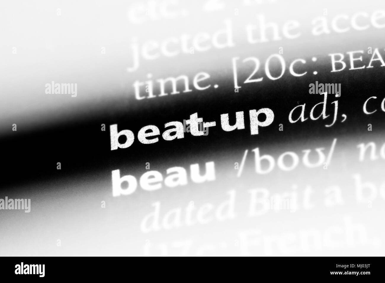 beat-up word in a dictionary. beat-up concept Stock Photo - Alamy
