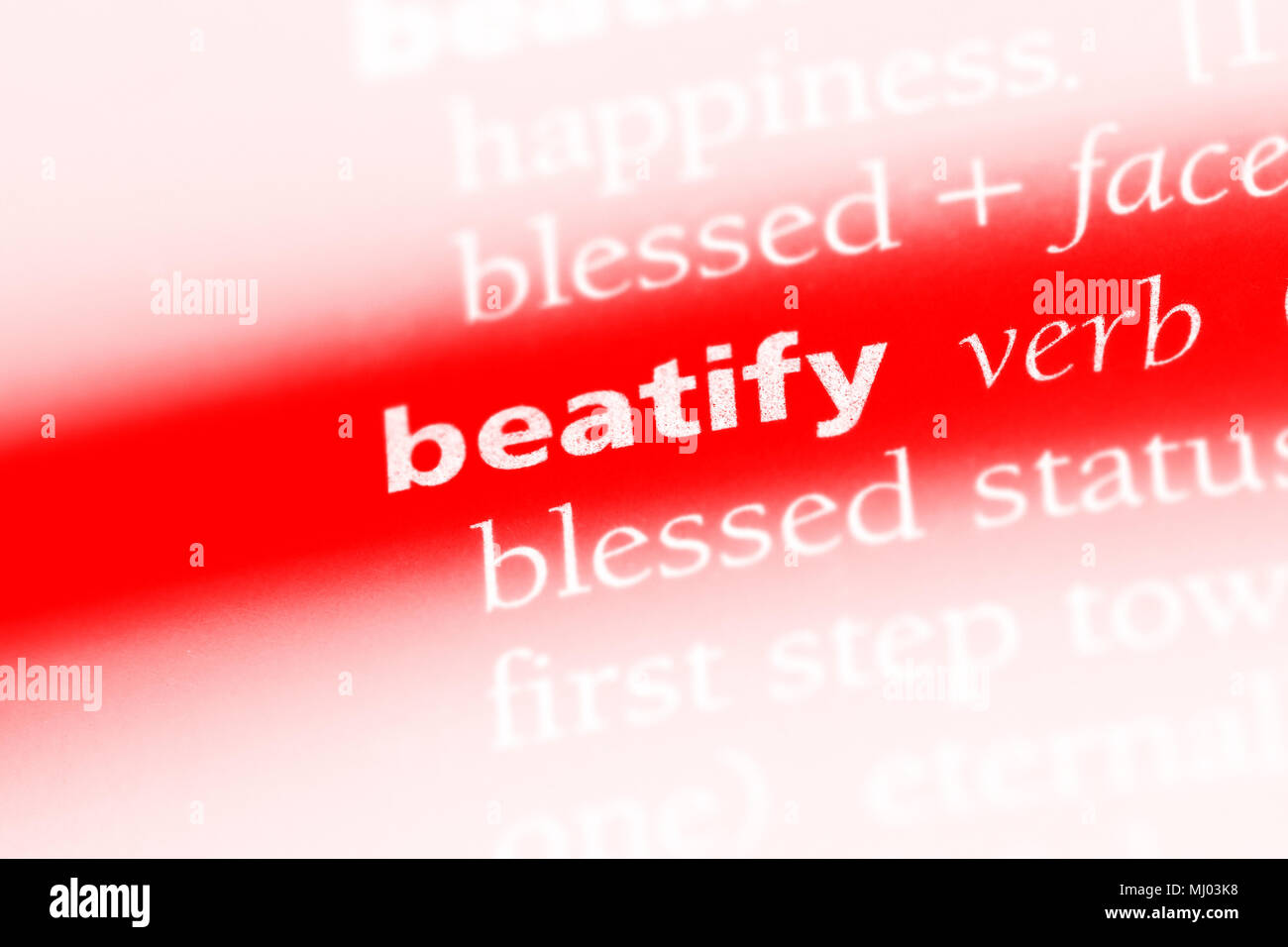 beatify word in a dictionary. beatify concept Stock Photo - Alamy