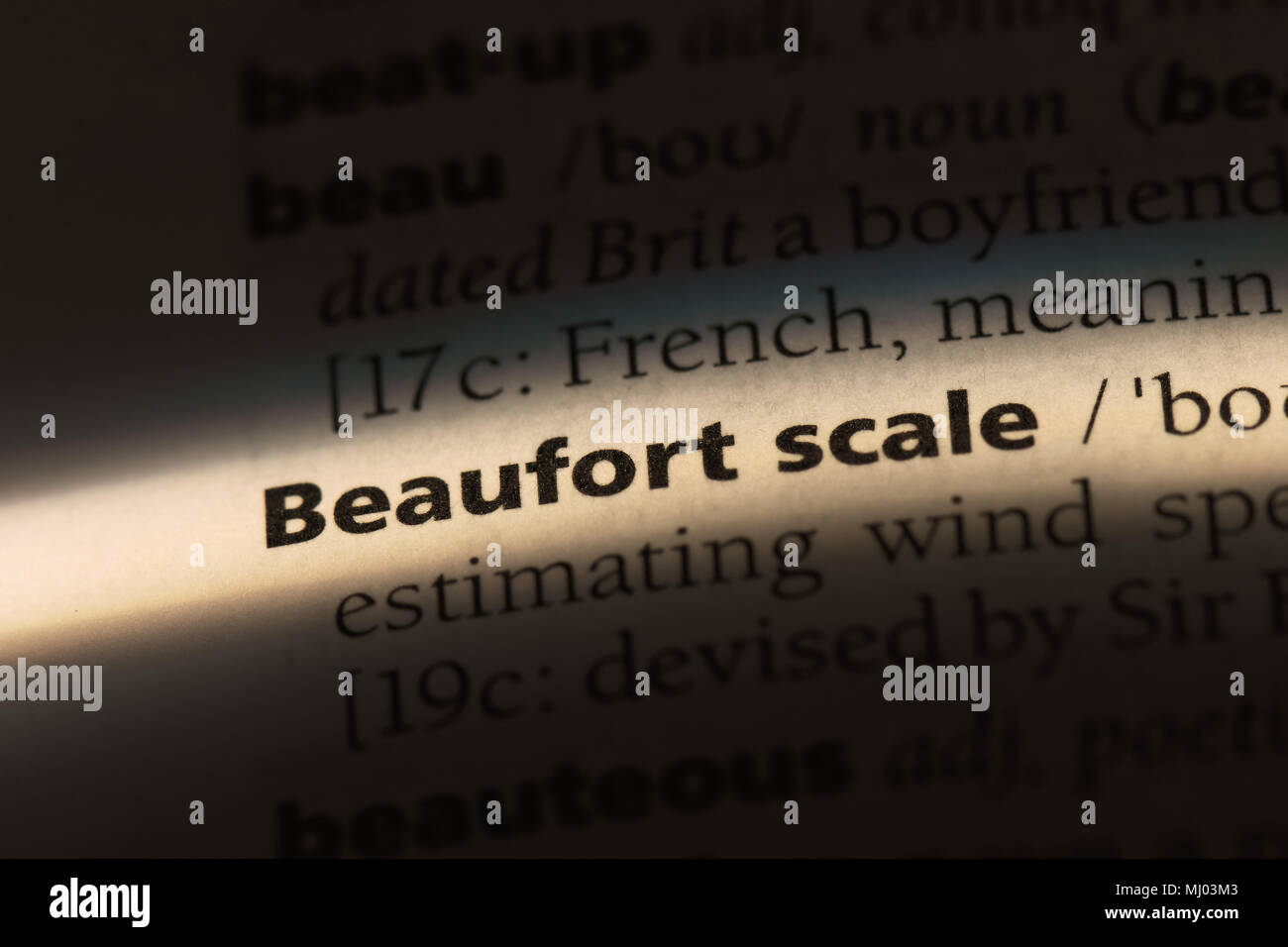 beaufort scale word in a dictionary. beaufort scale concept Stock Photo ...