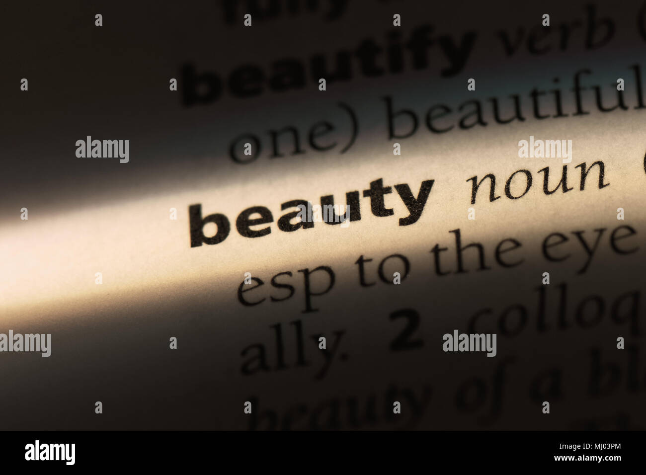 beauty word in a dictionary. beauty concept Stock Photo - Alamy