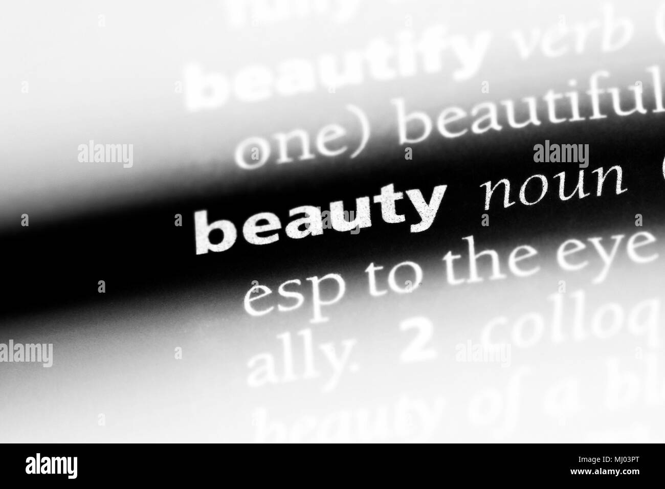 beauty word in a dictionary. beauty concept Stock Photo - Alamy