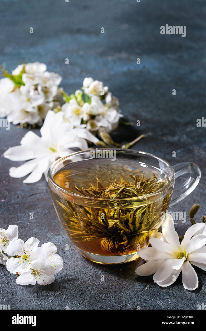 Tea with spring flowers Stock Photo - Alamy