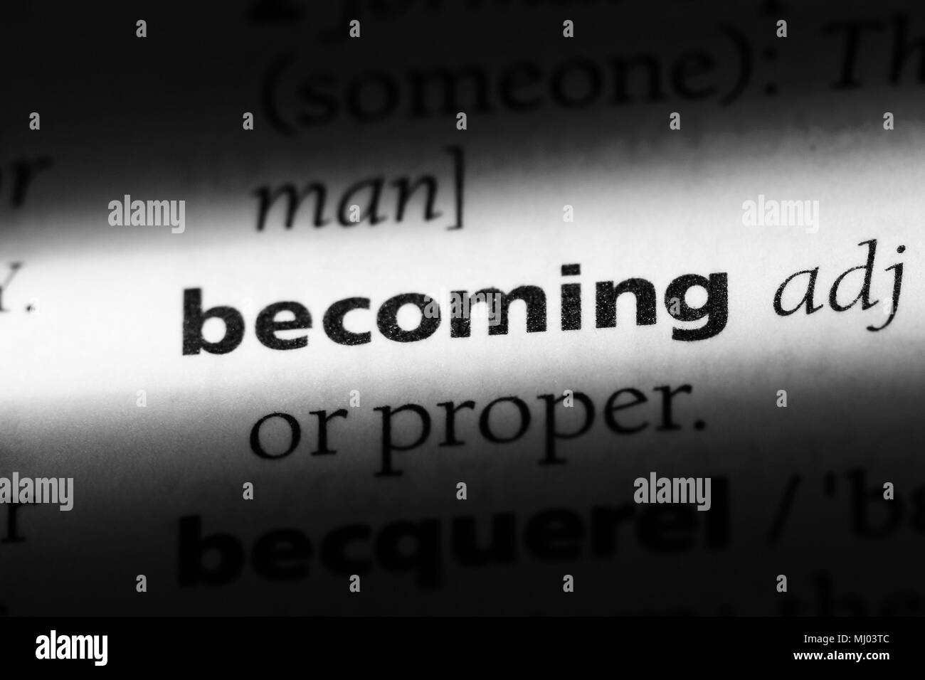 becoming word in a dictionary. becoming concept Stock Photo - Alamy