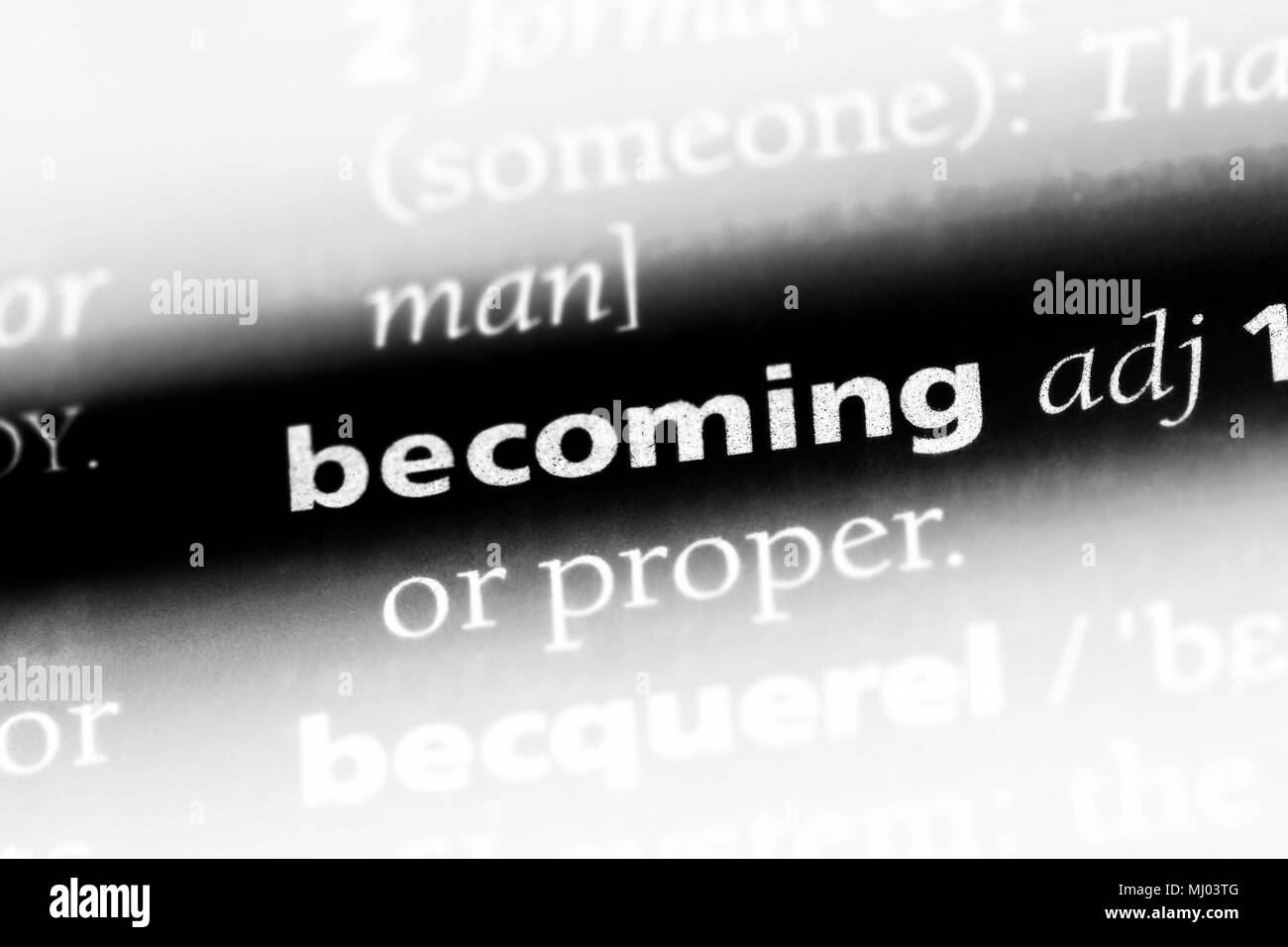 becoming word in a dictionary. becoming concept Stock Photo - Alamy