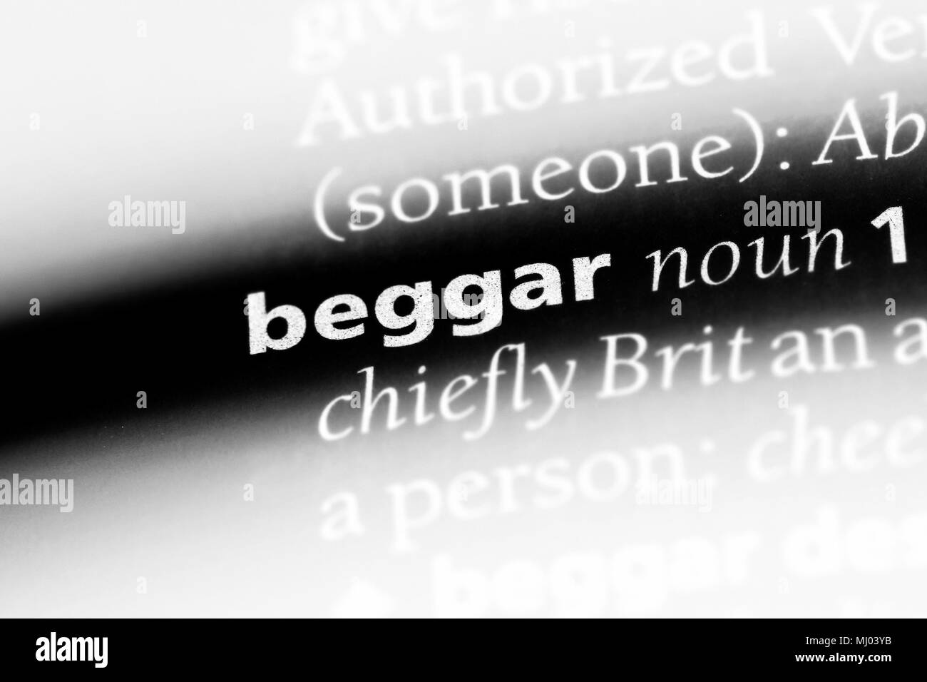 begger word in a dictionary. begger concept Stock Photo - Alamy