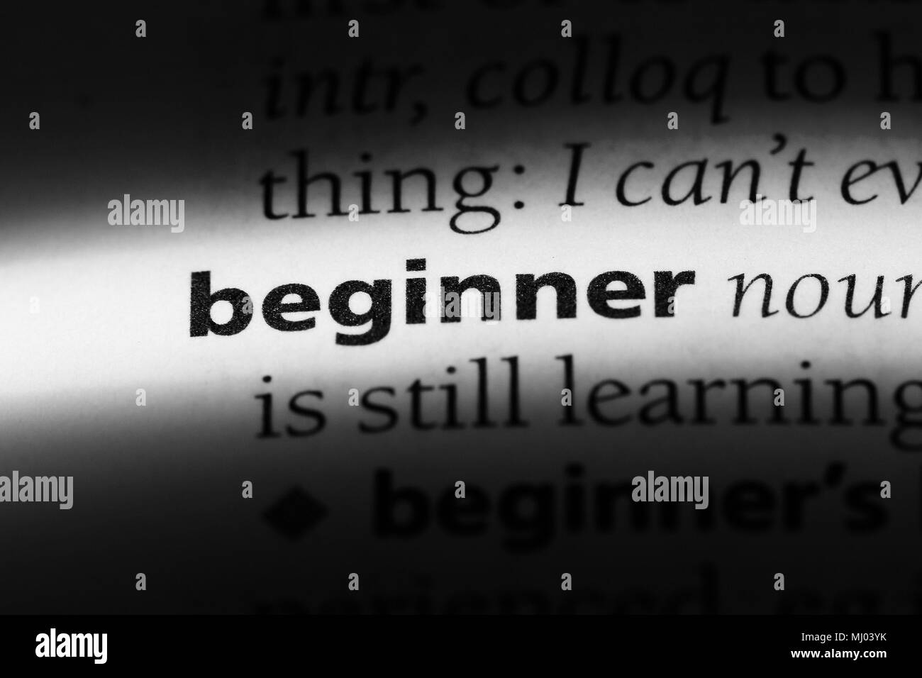 beginner word in a dictionary. beginner concept Stock Photo - Alamy