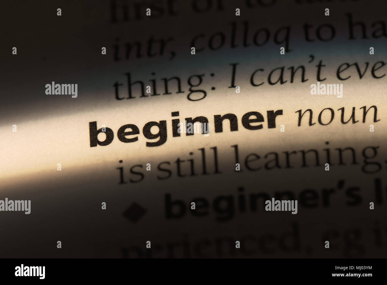 beginner word in a dictionary. beginner concept Stock Photo - Alamy