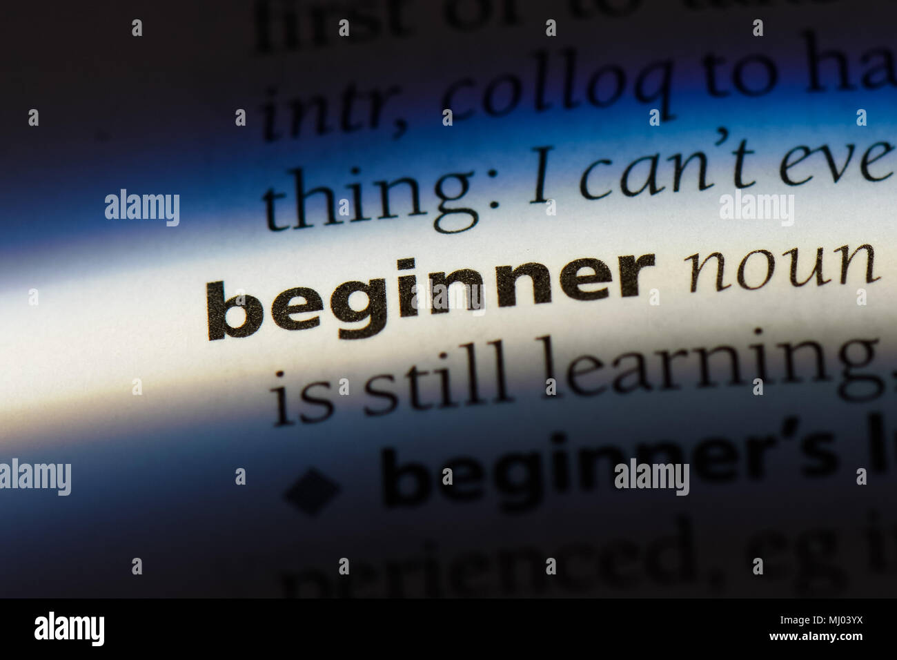 beginner word in a dictionary. beginner concept Stock Photo - Alamy
