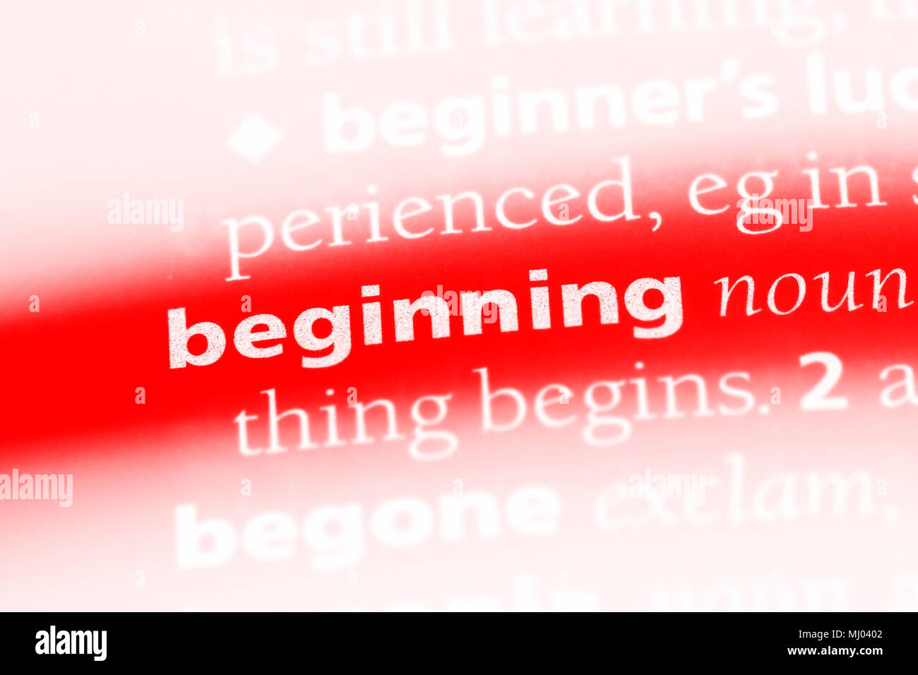 beginning word in a dictionary. beginning concept Stock Photo - Alamy