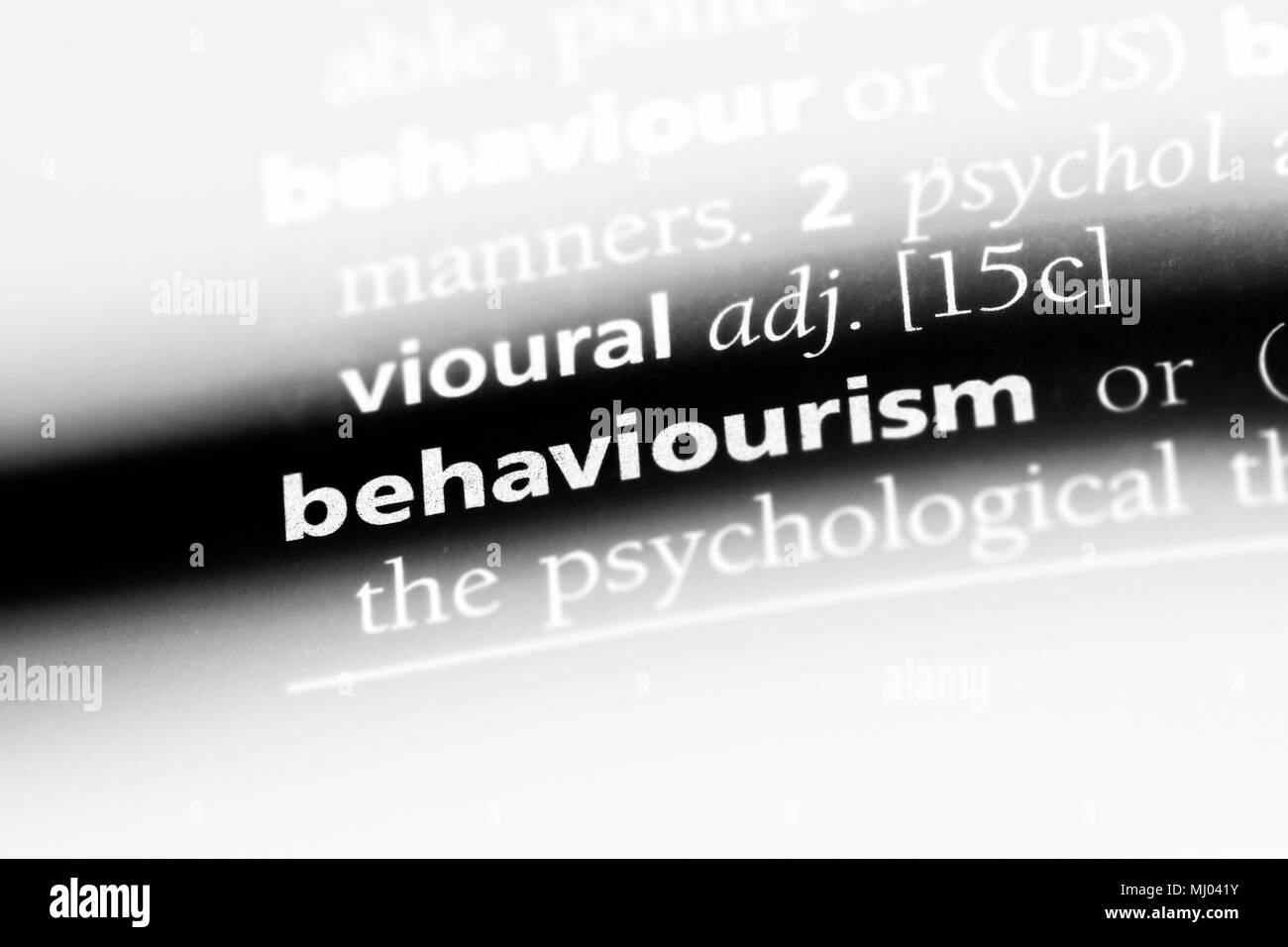 behaviourism word in a dictionary. behaviourism concept Stock Photo - Alamy