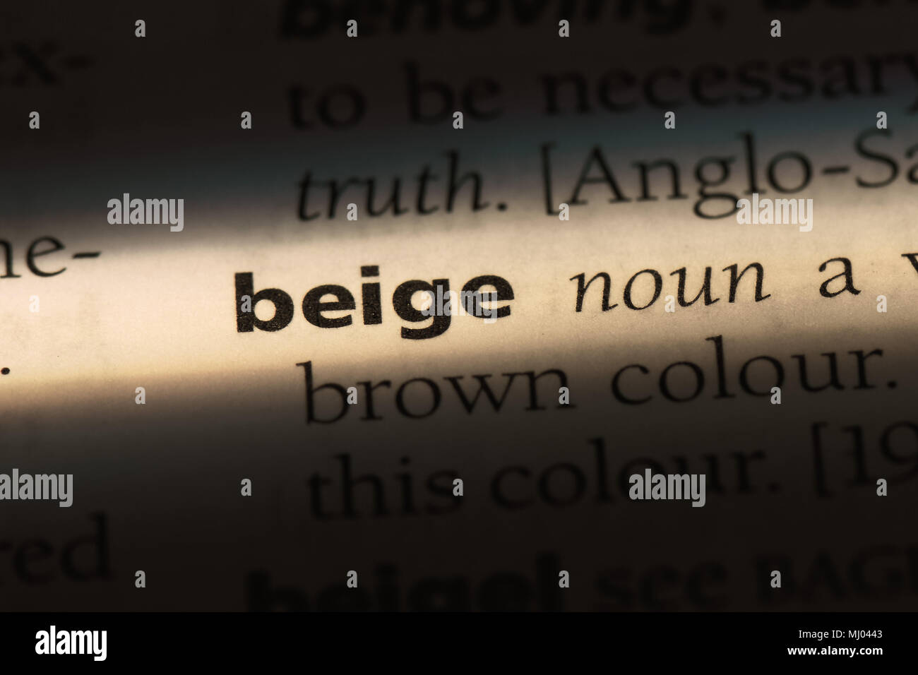 beige word in a dictionary. beige concept Stock Photo - Alamy