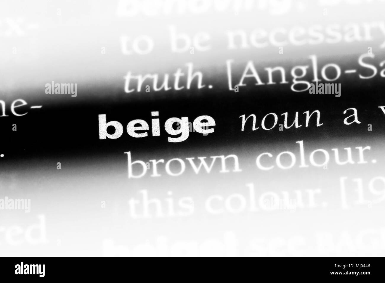 beige word in a dictionary. beige concept Stock Photo - Alamy