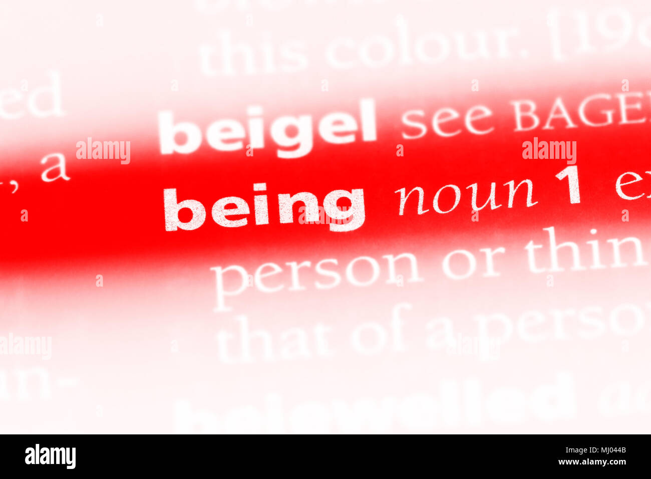 being word in a dictionary. being concept Stock Photo - Alamy