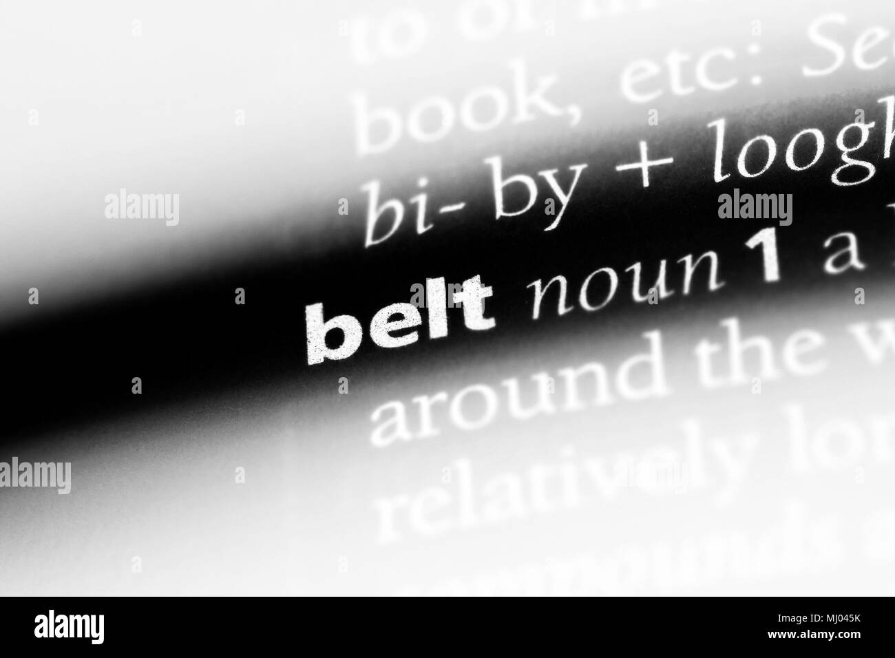 belt word in a dictionary. belt concept Stock Photo - Alamy
