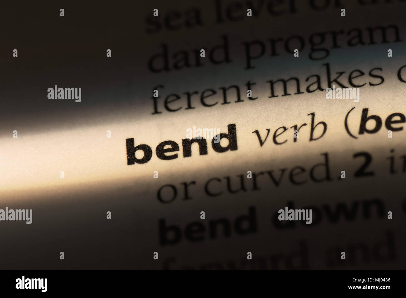 bend word in a dictionary. bend concept Stock Photo - Alamy