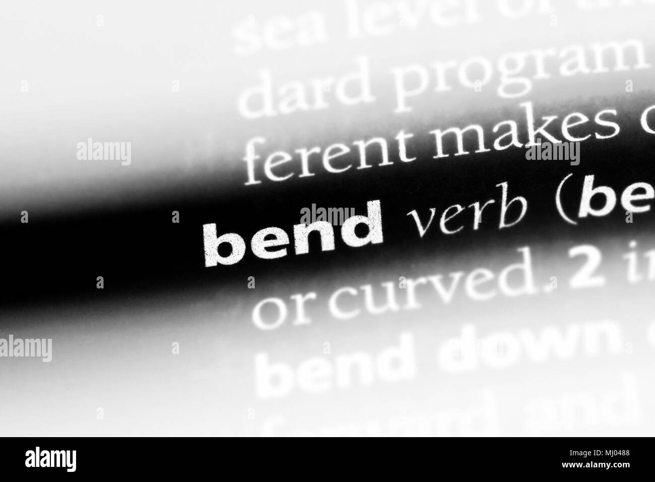 bend word in a dictionary. bend concept Stock Photo - Alamy