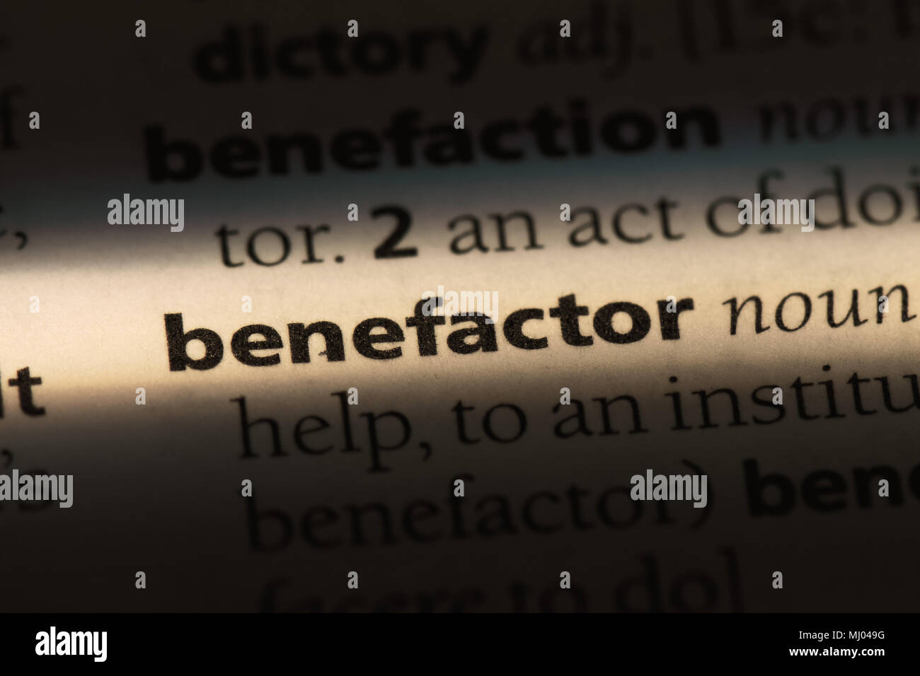 benefactor word in a dictionary. benefactor concept Stock Photo - Alamy