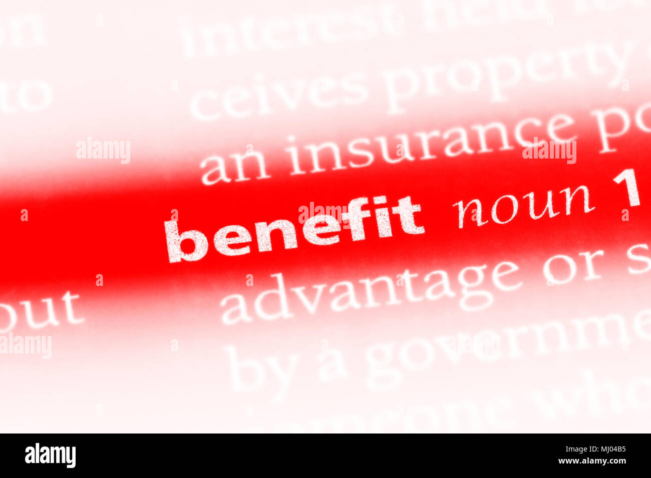Benefit dictionary definition hi-res stock photography and images - Alamy