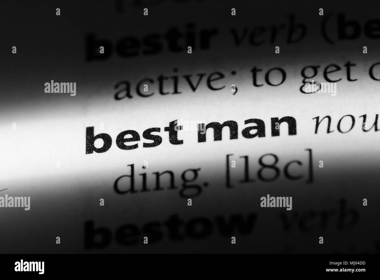 best man word in a dictionary. best man concept Stock Photo - Alamy