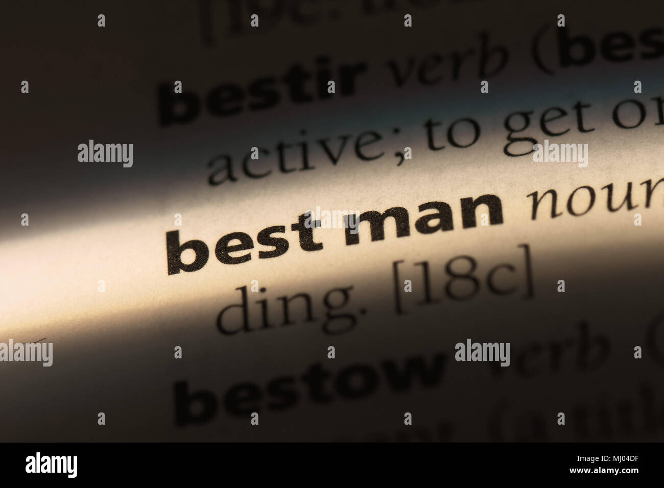 best man word in a dictionary. best man concept Stock Photo - Alamy