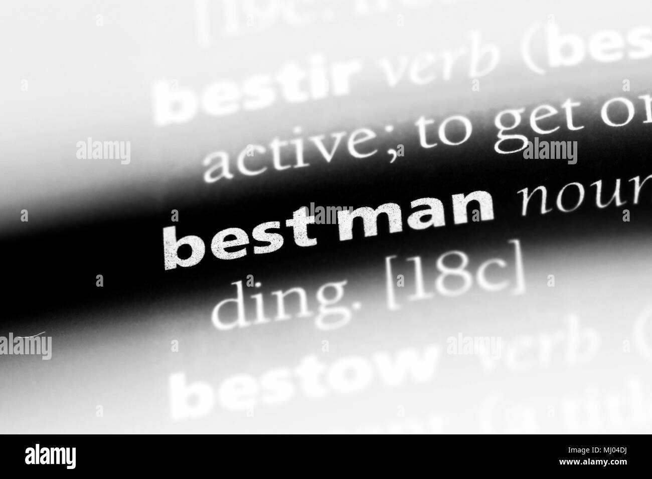 best man word in a dictionary. best man concept Stock Photo - Alamy
