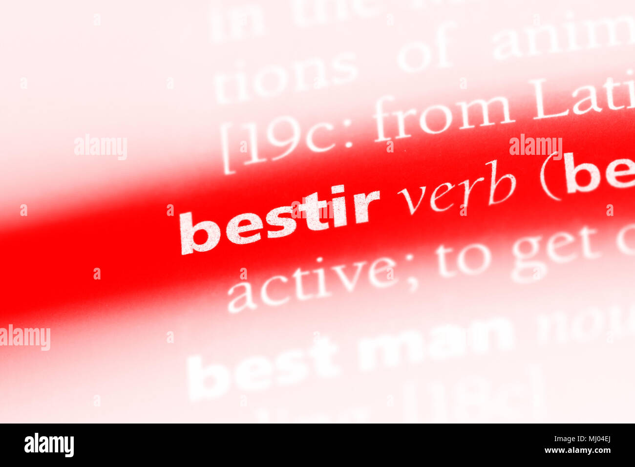 bestir word in a dictionary. bestir concept Stock Photo - Alamy