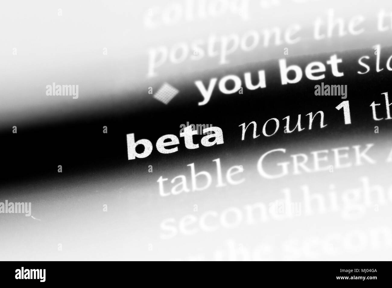 Beta text hi-res stock photography and images - Alamy