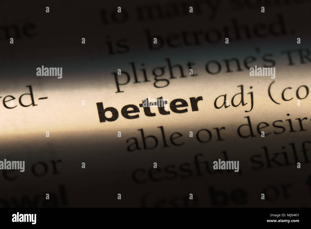 better word in a dictionary. better concept Stock Photo - Alamy