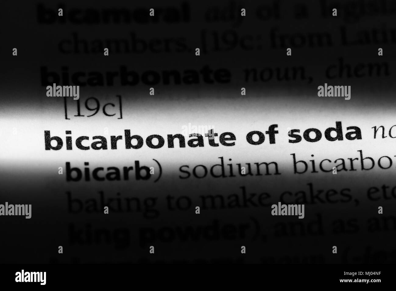bicarbonate of soda word in a dictionary. bicarbonate of soda concept ...