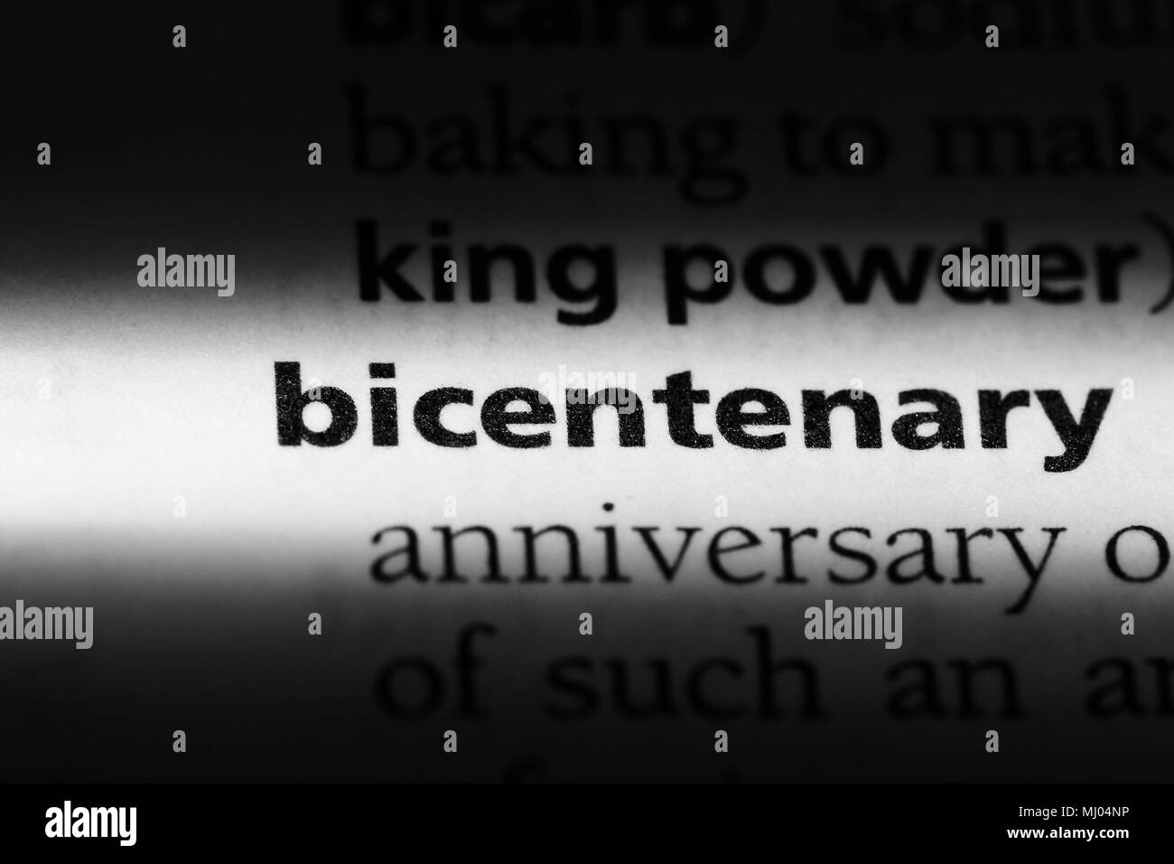 bicentenary word in a dictionary. bicentenary concept Stock Photo - Alamy