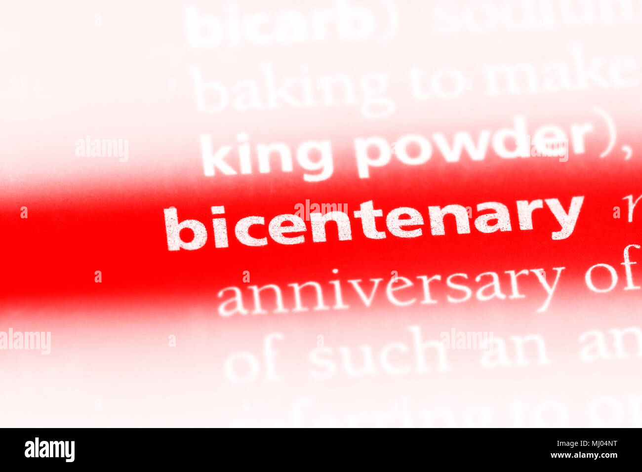 bicentenary word in a dictionary. bicentenary concept Stock Photo - Alamy