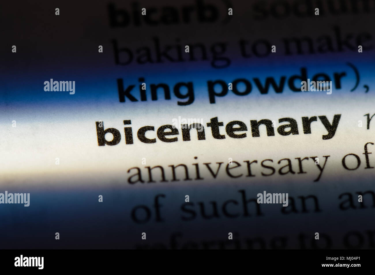 bicentenary word in a dictionary. bicentenary concept Stock Photo - Alamy