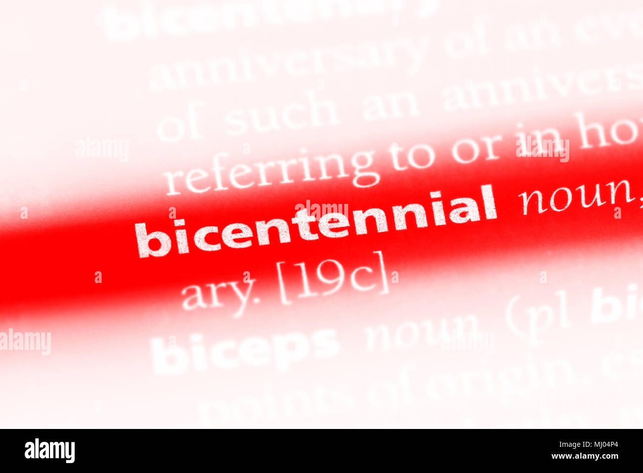 bicentennial word in a dictionary. bicentennial concept Stock Photo - Alamy