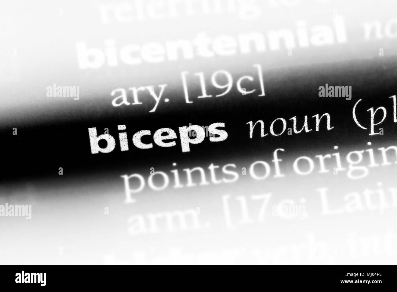 biceps word in a dictionary. biceps concept Stock Photo - Alamy