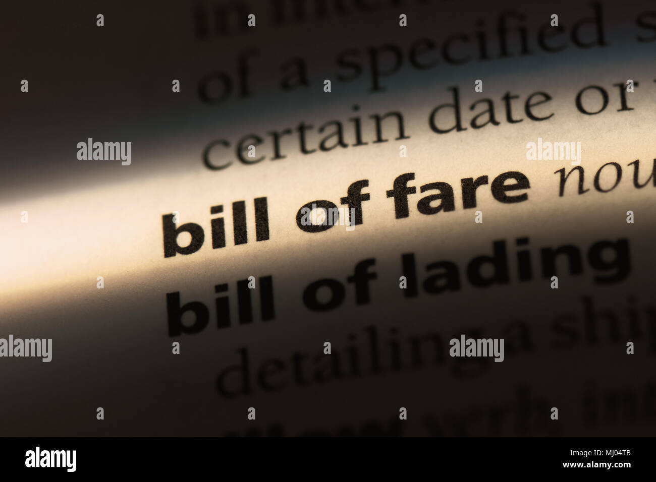 Bill of fare hi-res stock photography and images - Alamy