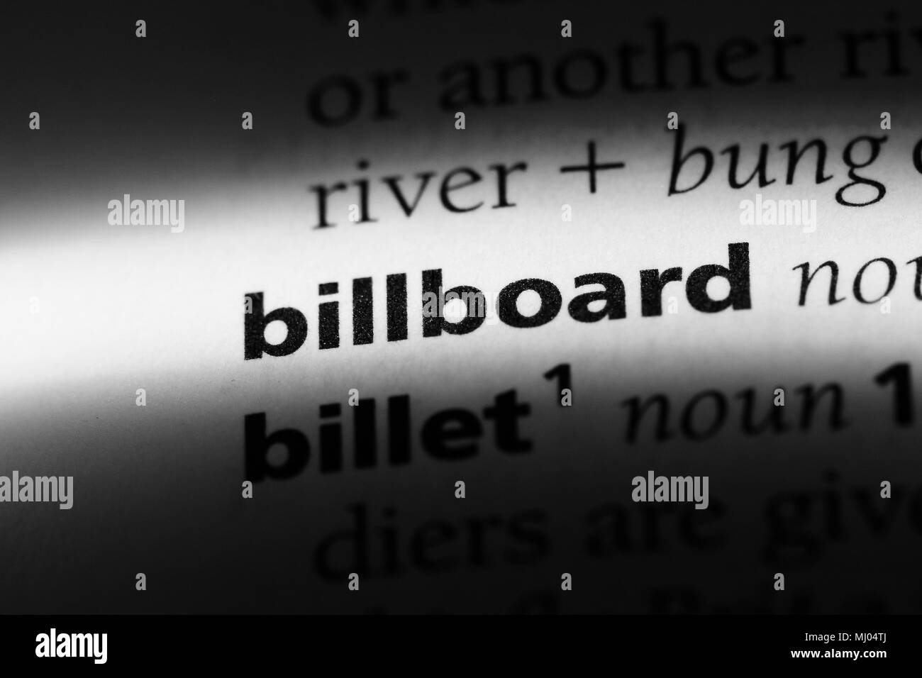 billboard word in a dictionary. billboard concept Stock Photo - Alamy