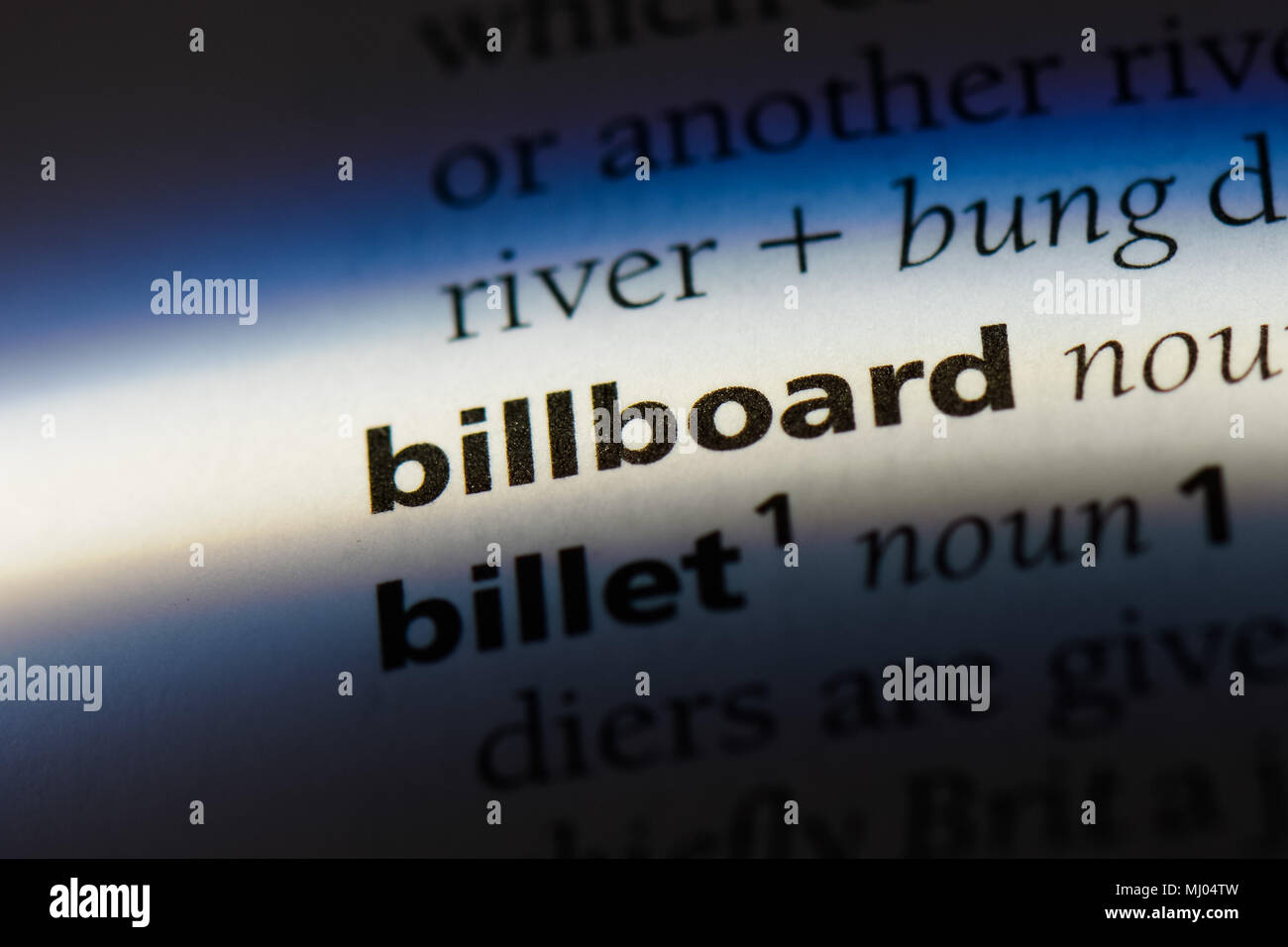 billboard word in a dictionary. billboard concept Stock Photo - Alamy