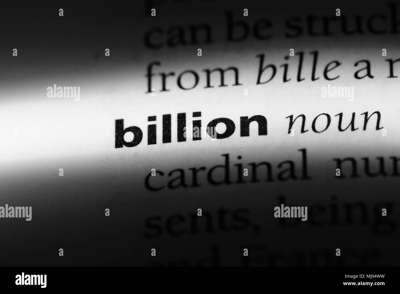 billion word in a dictionary. billion concept Stock Photo - Alamy