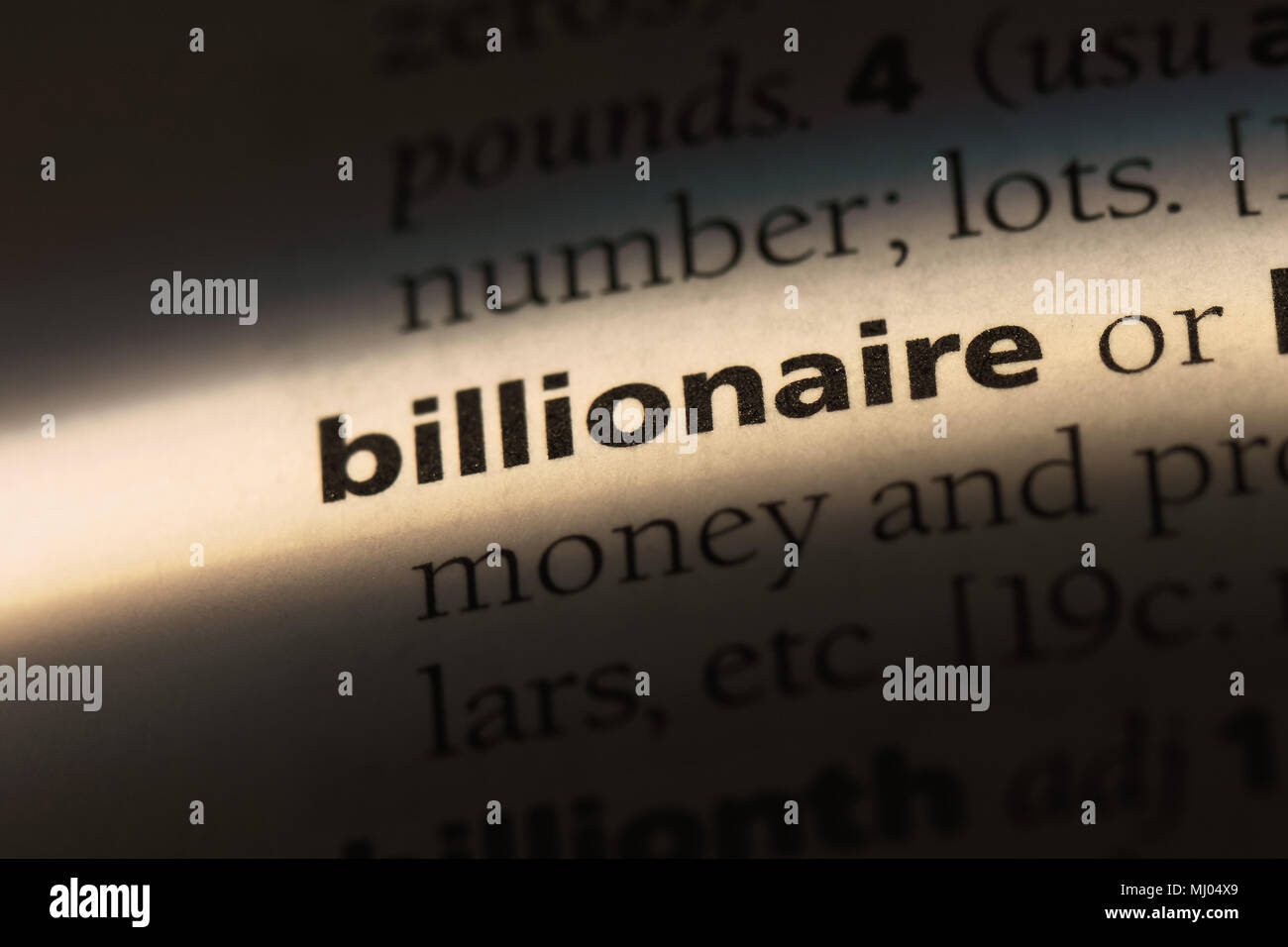 billionaire word in a dictionary. billionaire concept Stock Photo - Alamy
