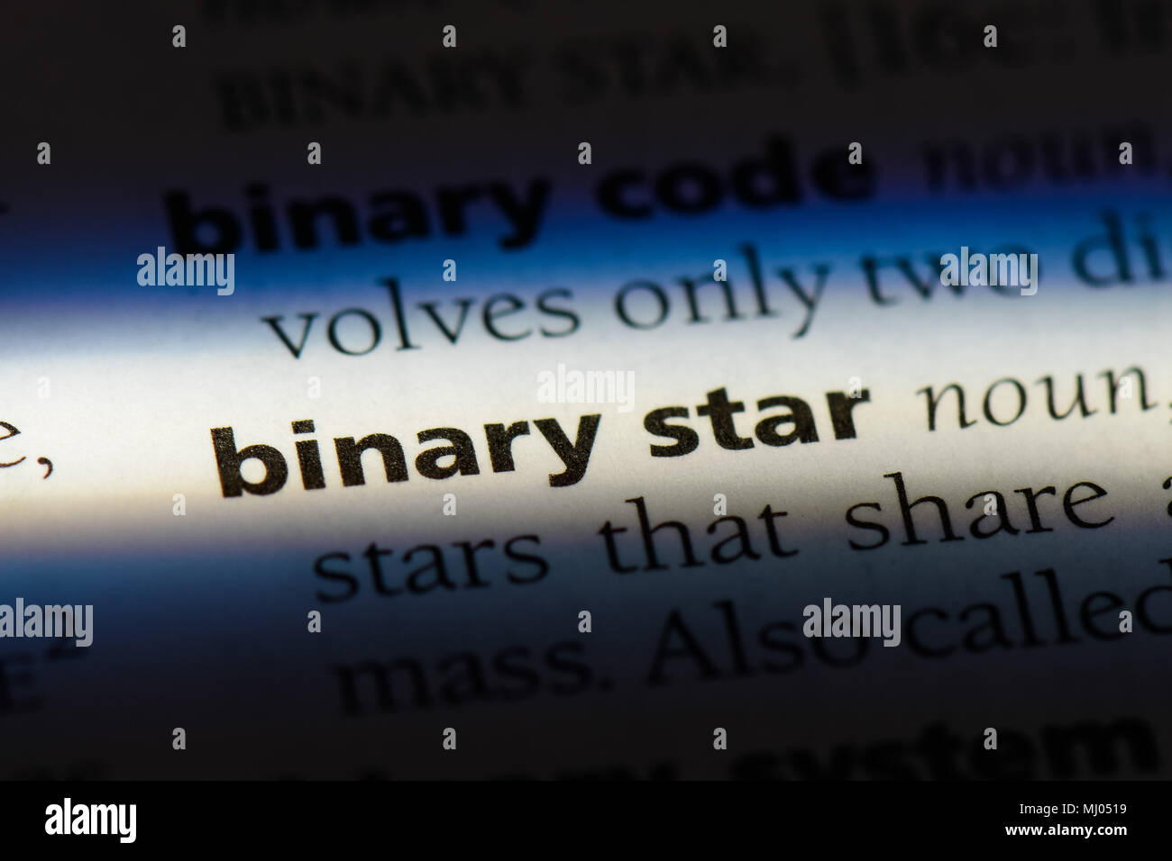 binary star word in a dictionary. binary star concept Stock Photo - Alamy
