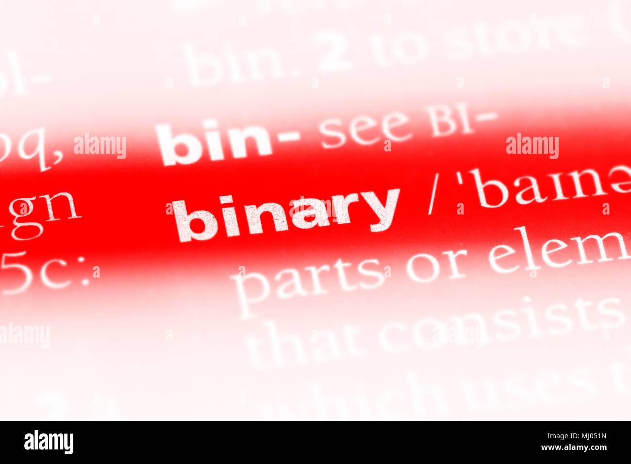 binary word in a dictionary. binary concept Stock Photo - Alamy