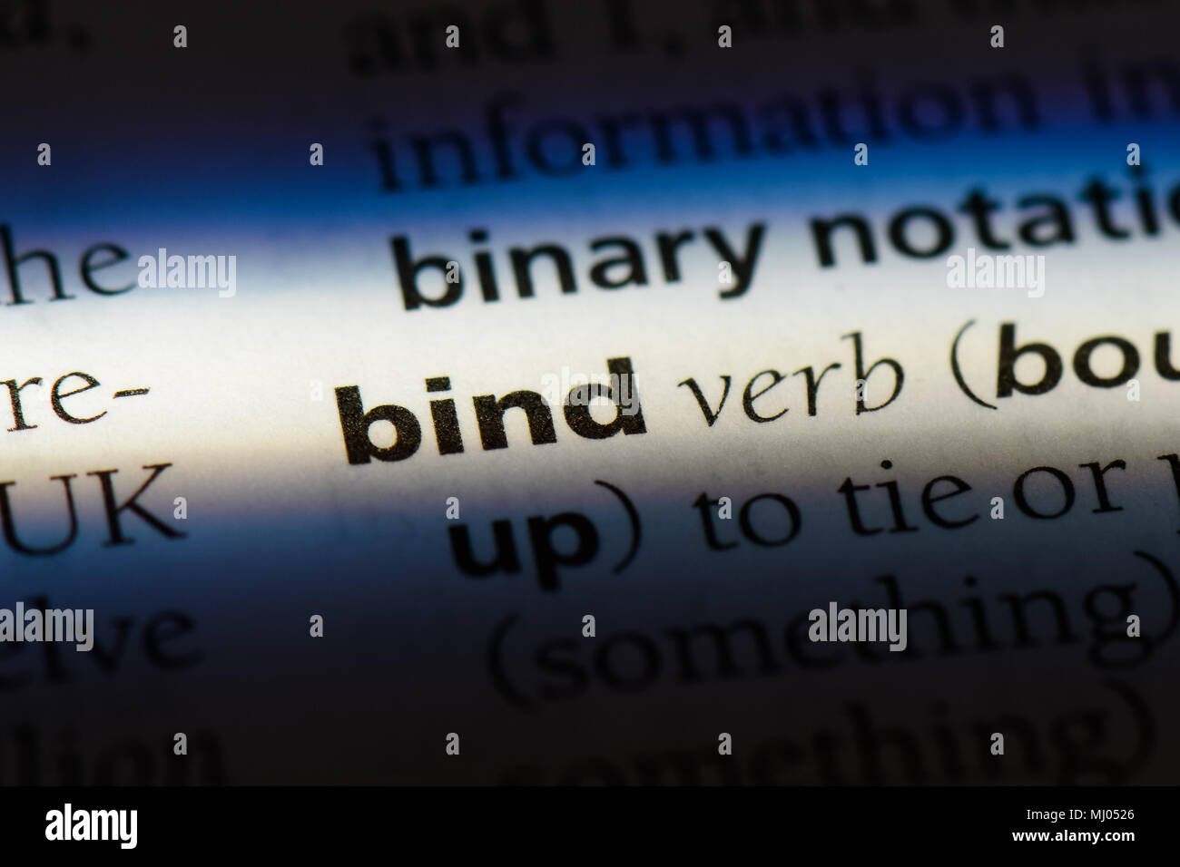 bind word in a dictionary. bind concept Stock Photo - Alamy