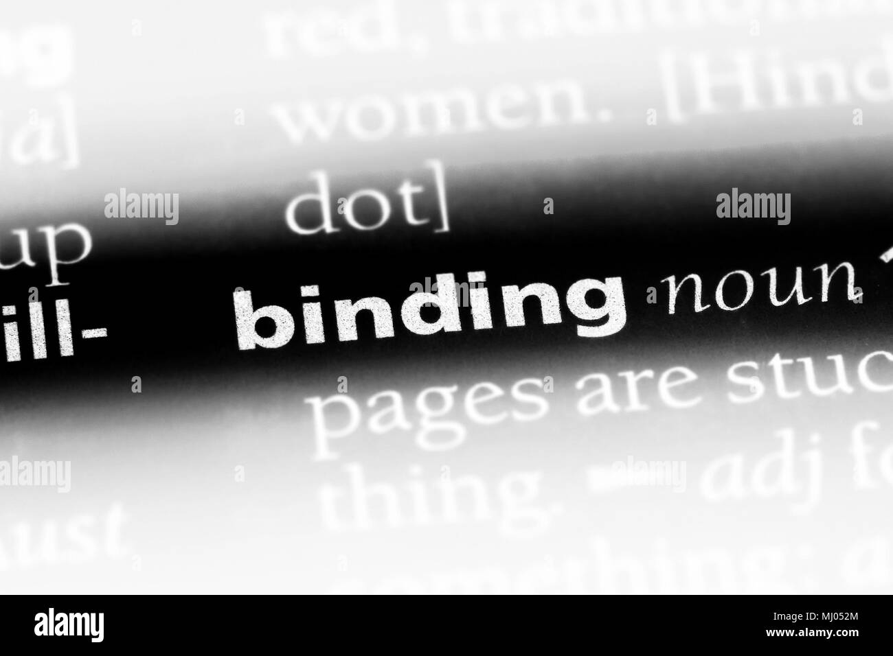 binding word in a dictionary. binding concept Stock Photo - Alamy
