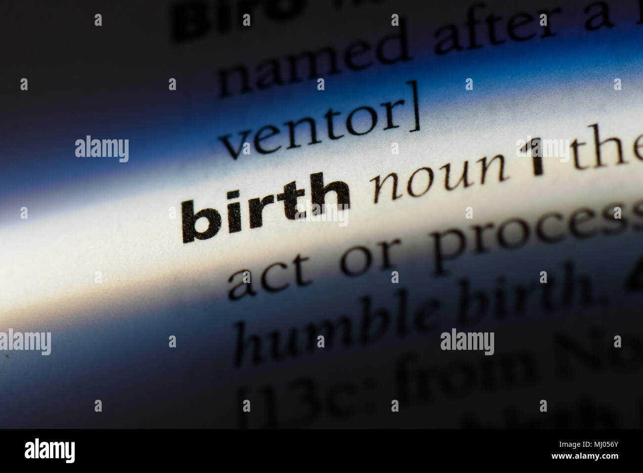birth word in a dictionary. birth concept Stock Photo - Alamy