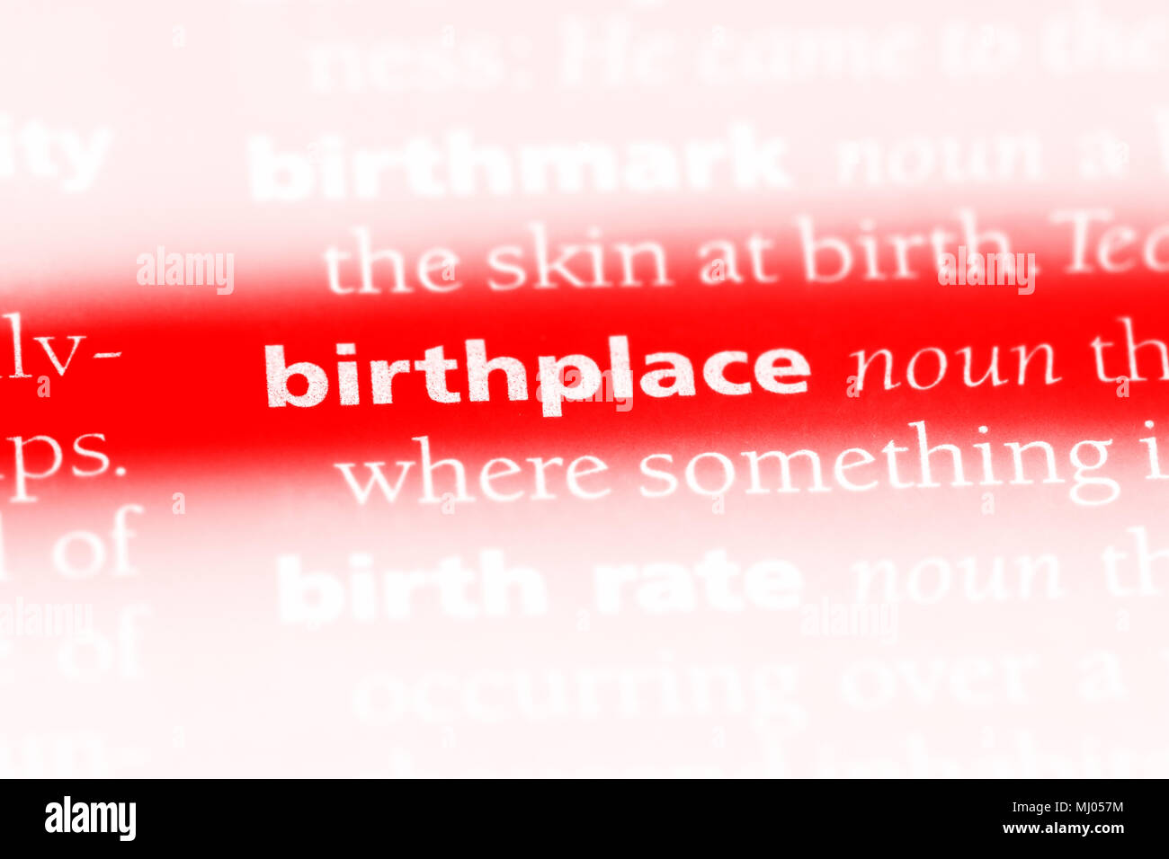 birthplace word in a dictionary. birthplace concept Stock Photo - Alamy