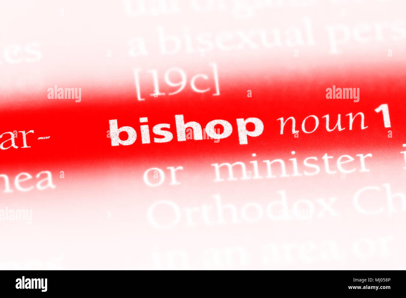 bishop word in a dictionary. bishop concept Stock Photo - Alamy