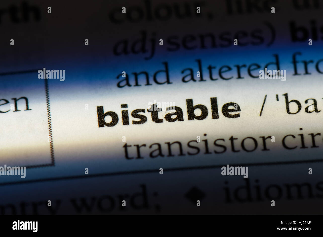 bistable word in a dictionary. bistable concept Stock Photo - Alamy