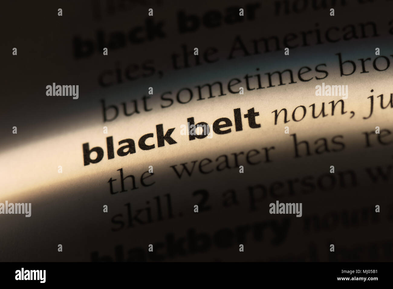 black belt word in a dictionary. black belt concept Stock Photo - Alamy