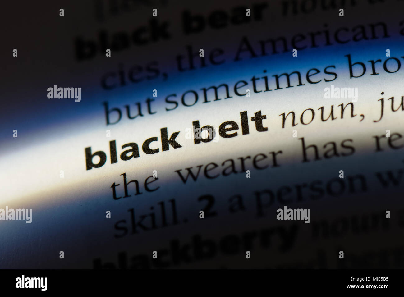 black belt word in a dictionary. black belt concept Stock Photo - Alamy